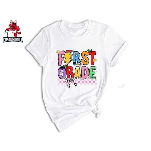Kiraa Tee With Hello First Grade Shirt, 1St Grade Shirt, Back To School ...