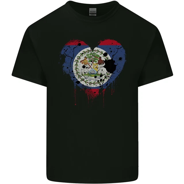 Kiraa Tee With Love Belize Flag Belizean Day Football Mens Womens Light ...