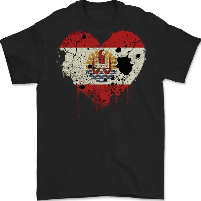 Kiraa Tee With Love Flag French Polynesia Football Mens Womens S-5Xl T ...