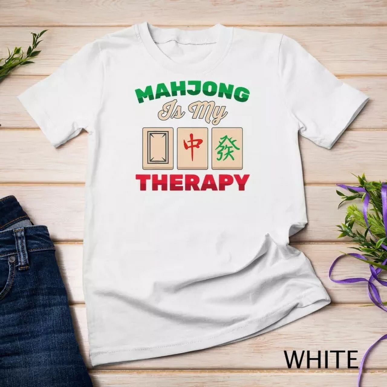 Kiraa Tee With Mah-Jong Mahjong Is My Therapy Family Game Unisex S-5Xl ...