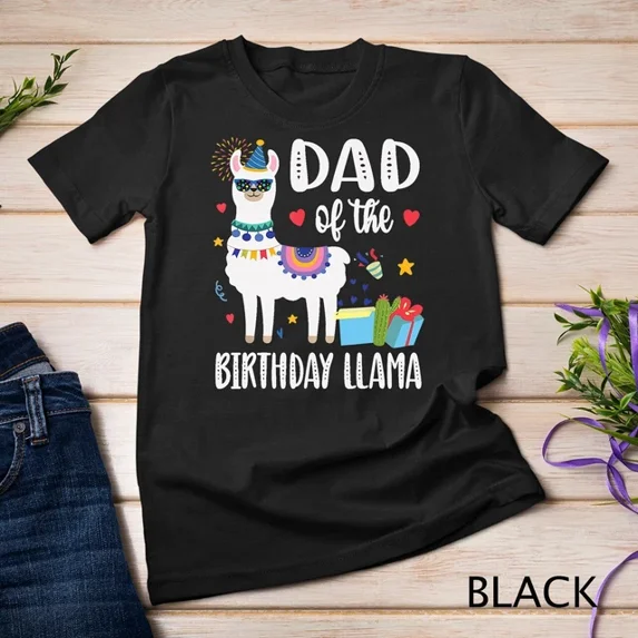 Kiraa Tee With Mens Dad Of The Birthday Llama Birthday Boy Girl Outfit ...