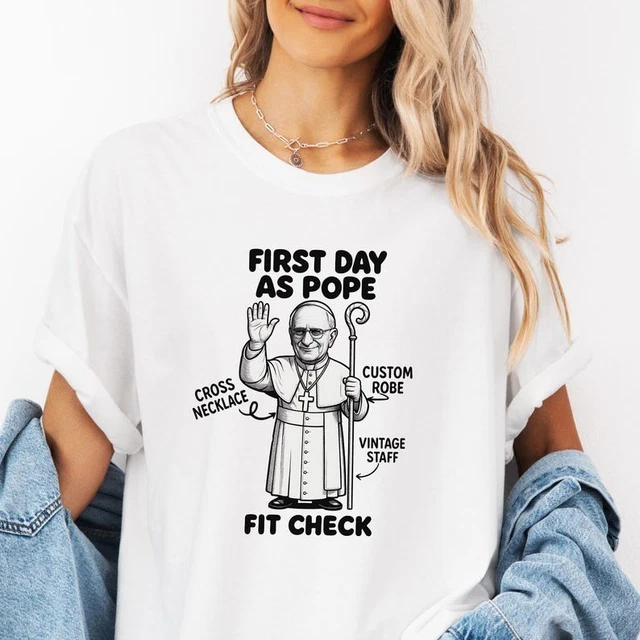 Kiraa Tee With Pope Leo Xiv Shirt Catholic Gift For Godparents American ...