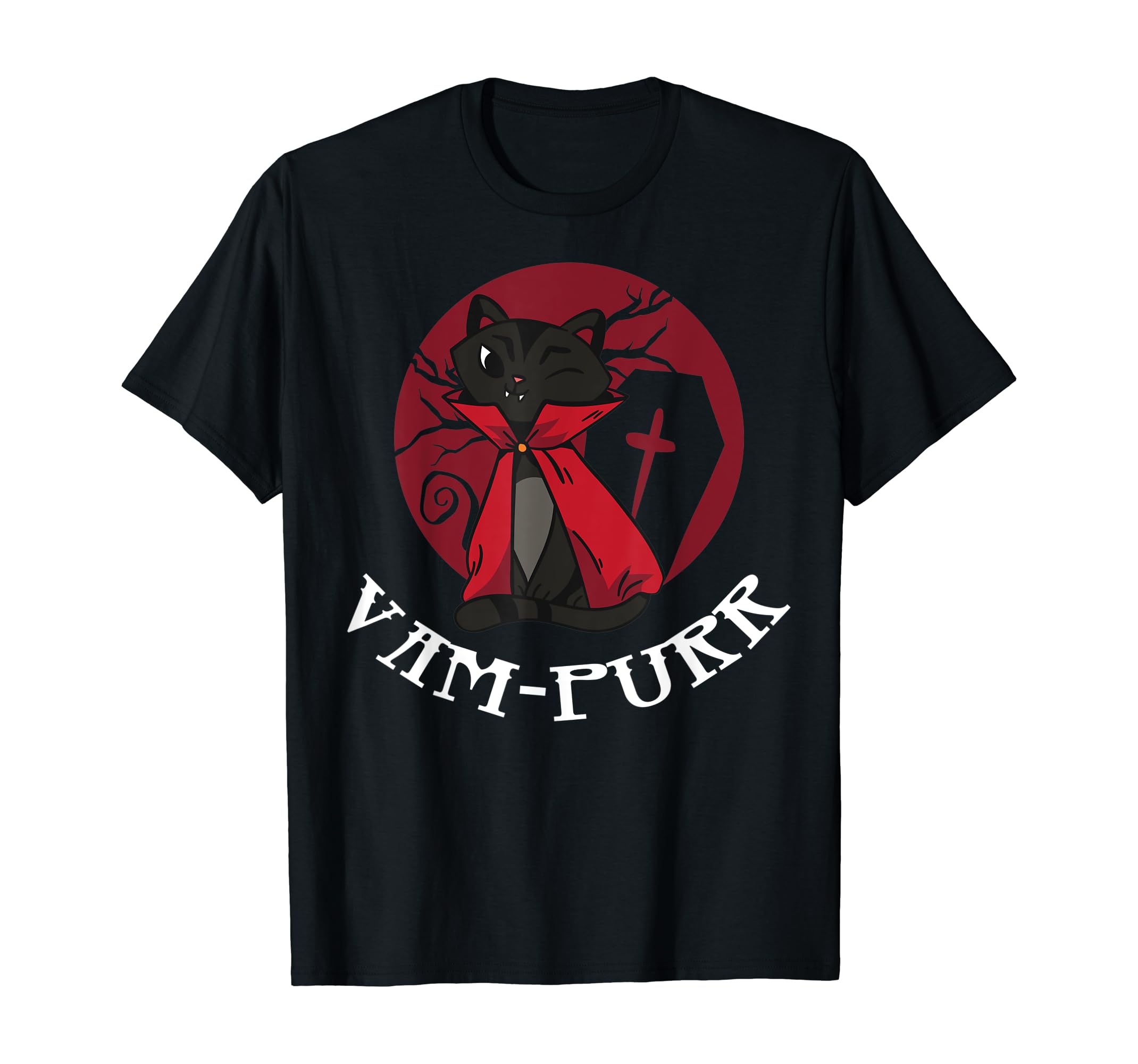 Kiraa Tee With Vam-Purr | Black Cat Vampire | Funny Cute Spooky Halowen ...