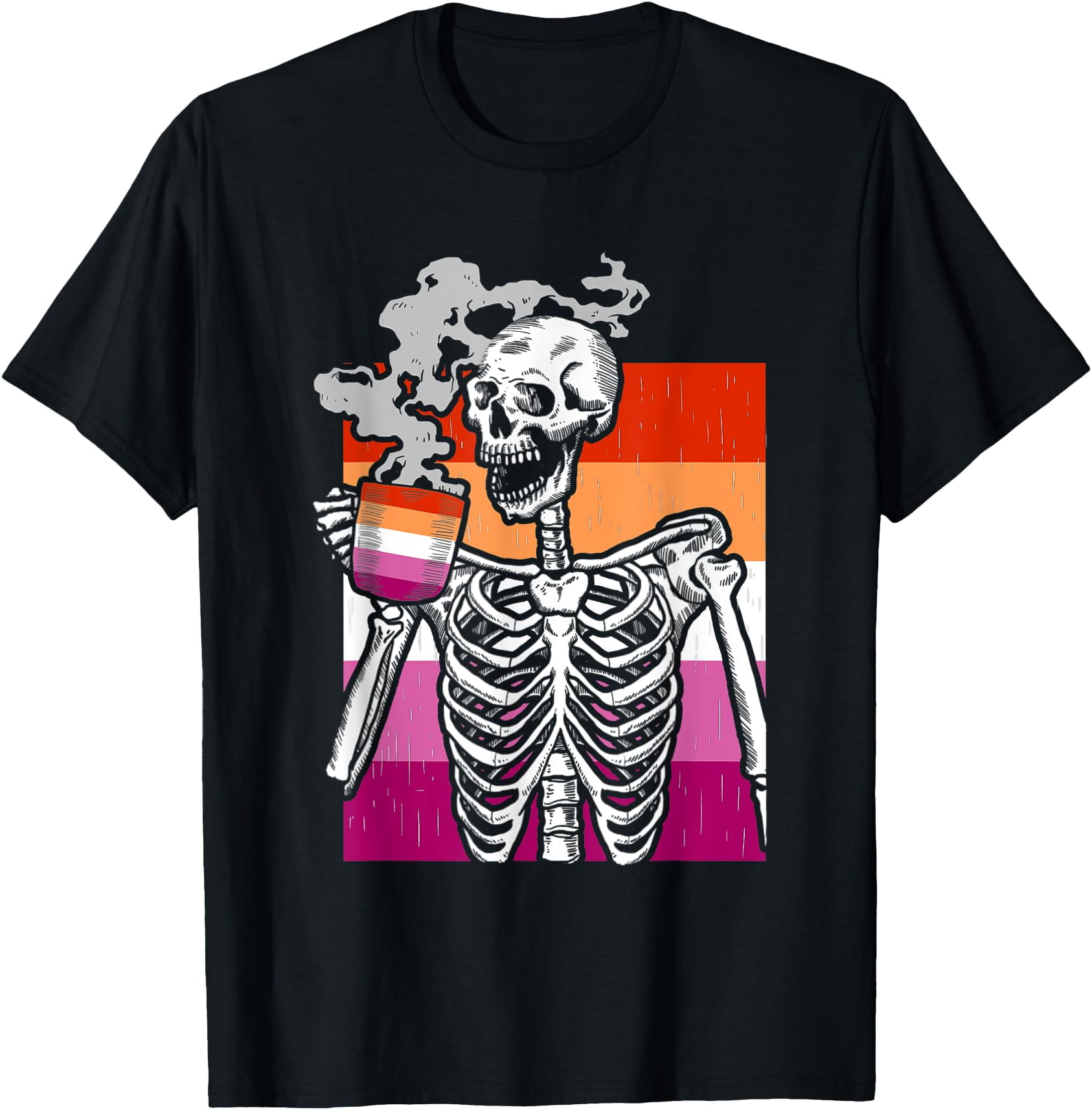 Kiraa Tee With Women Lgbt Halowen Skeleton Coffee Lgbt Lesbian ...