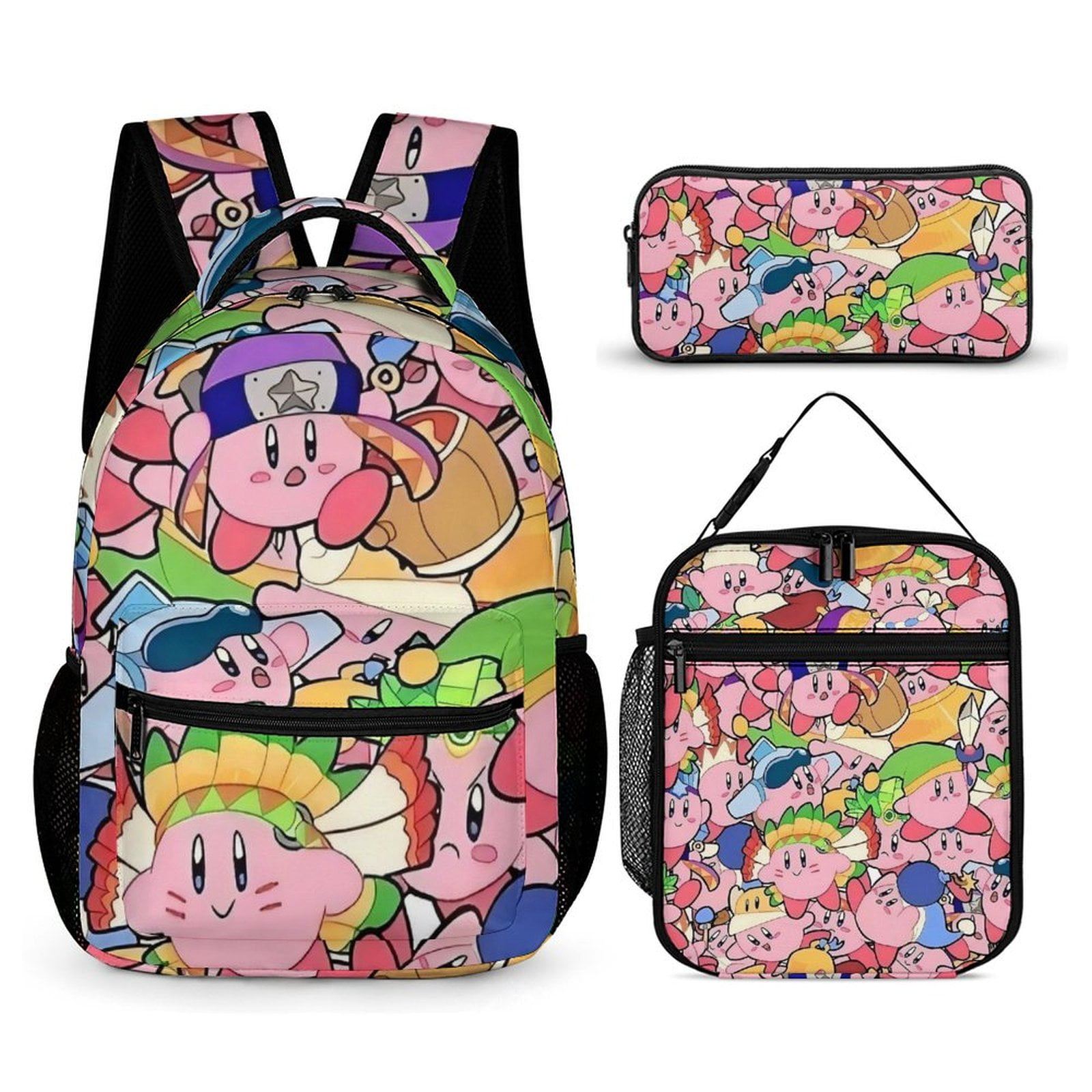 Kirby 3-piece backpack set including lunch box lunch bag and backpack ...