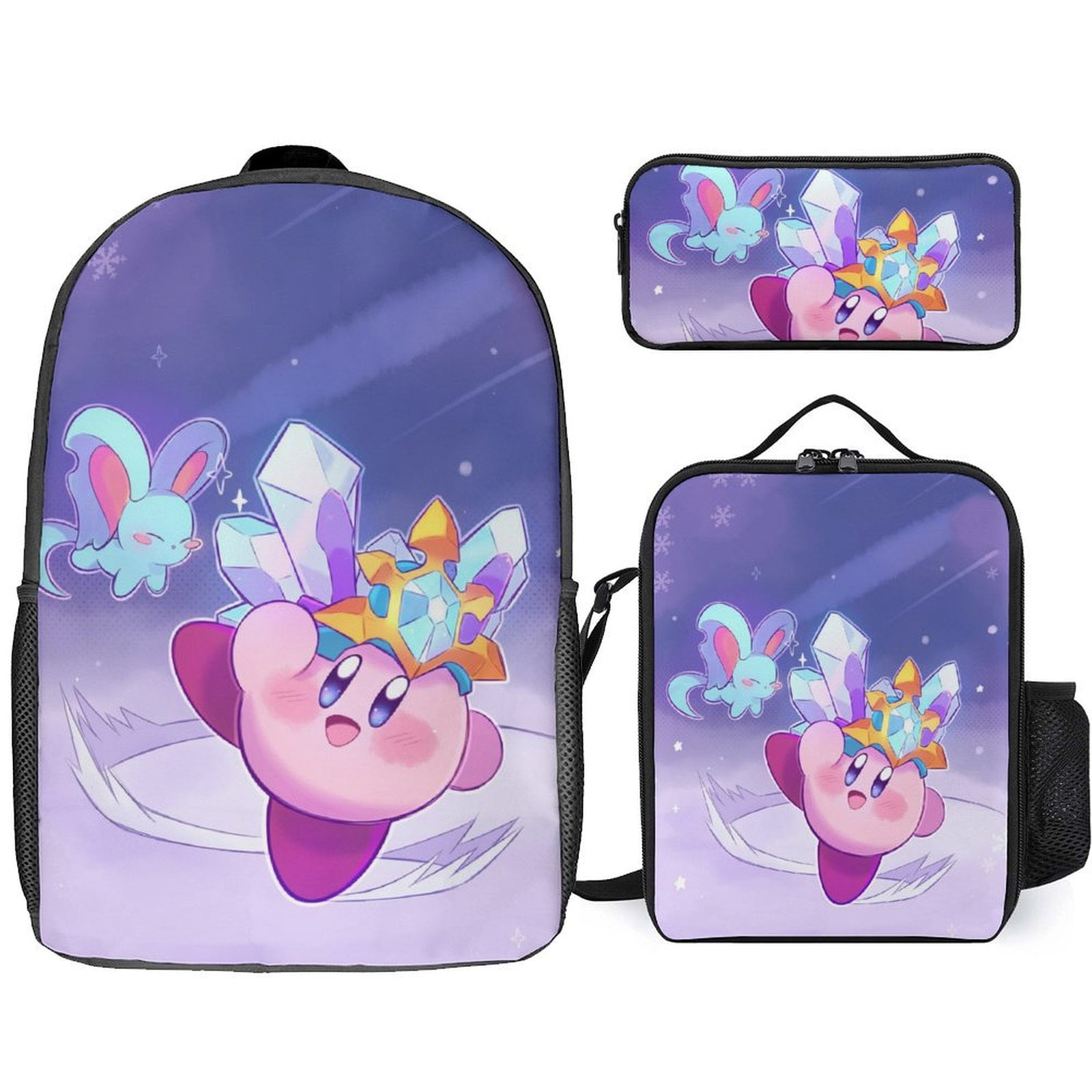 Kirby Adventure Backpack With Lunch Bag Pencil Case Set Schoolbag ...