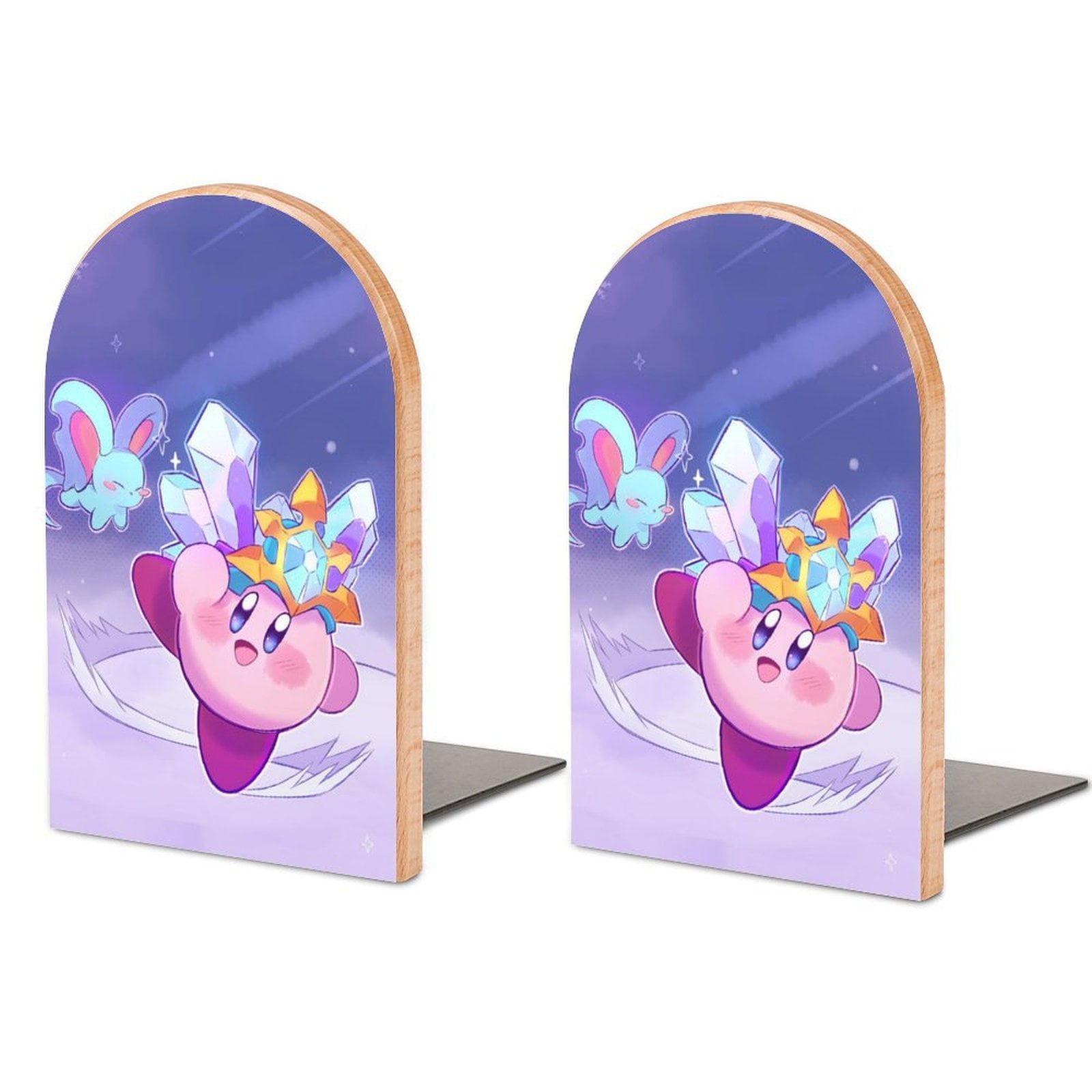 Kirby Adventure Bookends Wood Book Divider Decor Shelves Non-Skid Book ...