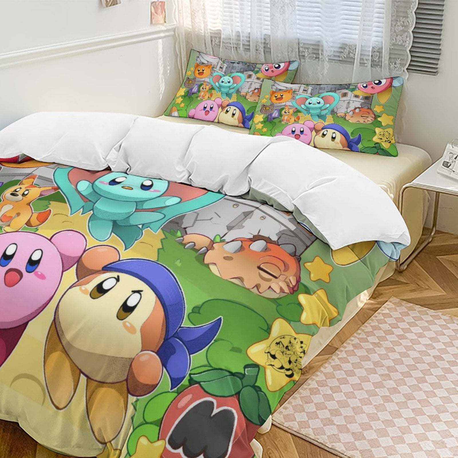 Kirby And The Forgotten Land Game 3 Pieces Bedding Set Soft Comforter ...