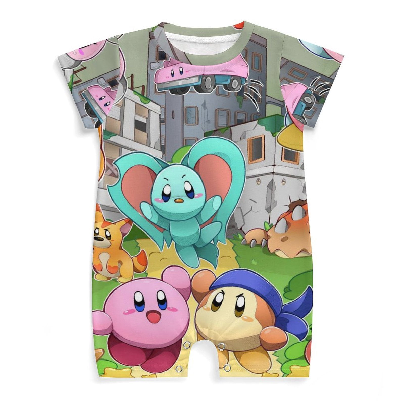 Kirby And The Forgotten Land Game Baby One-Piece Rompers Summer Short ...