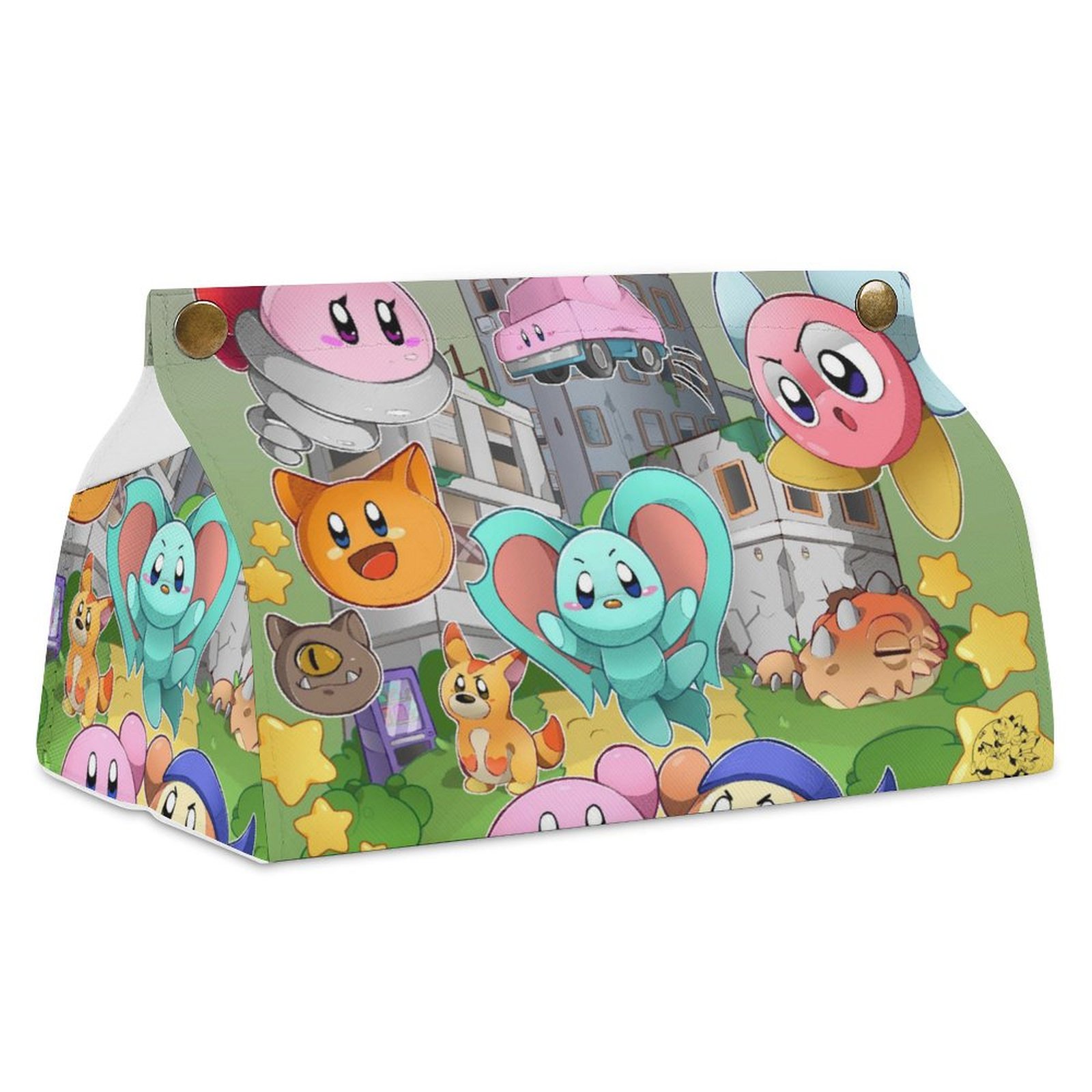 Kirby And The Forgotten Land Game Tissue Box Cover PU Tissue Paper Case ...