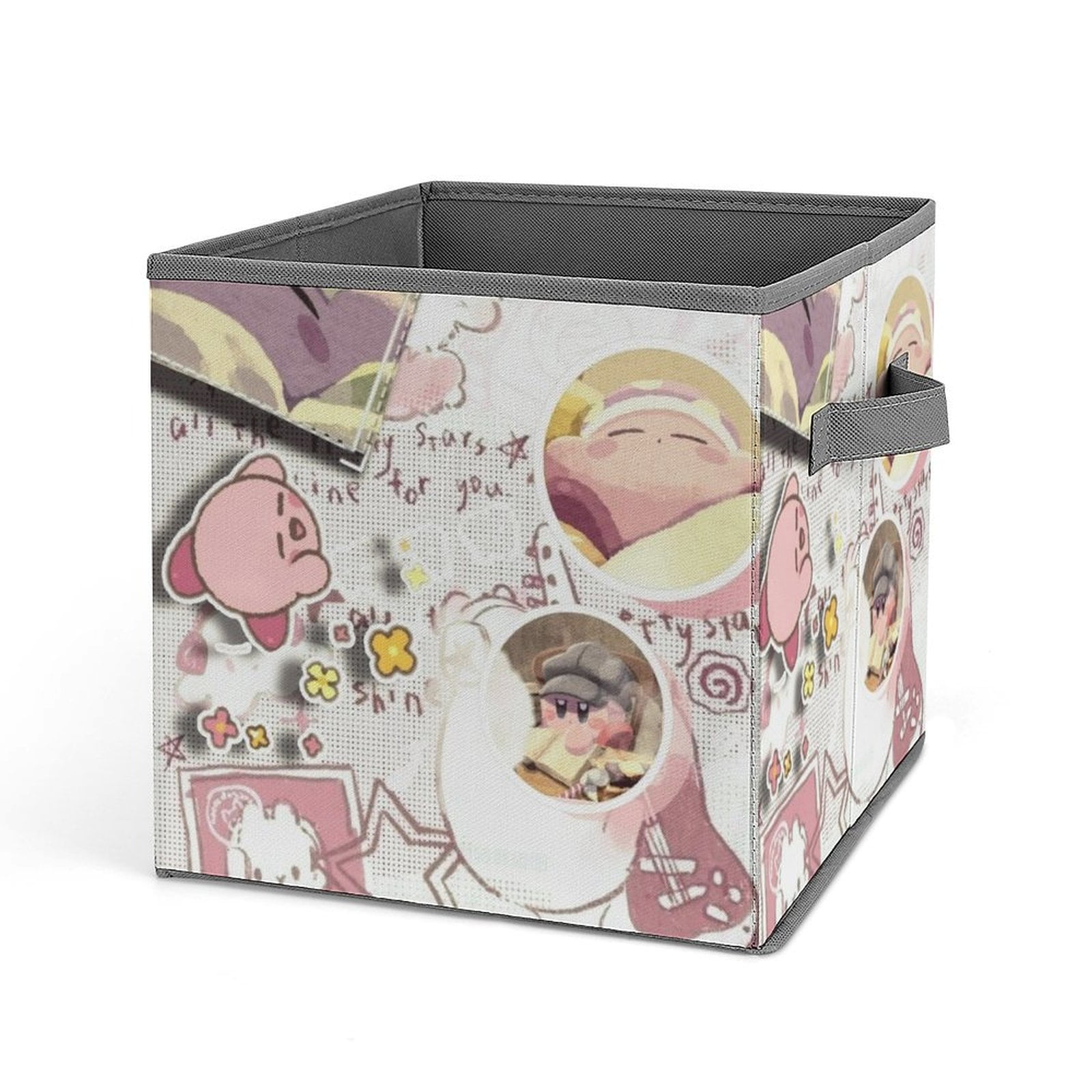 Kirby Anime Cartoon Cube Storage Bins for Shelves, Fabric Collapsible ...