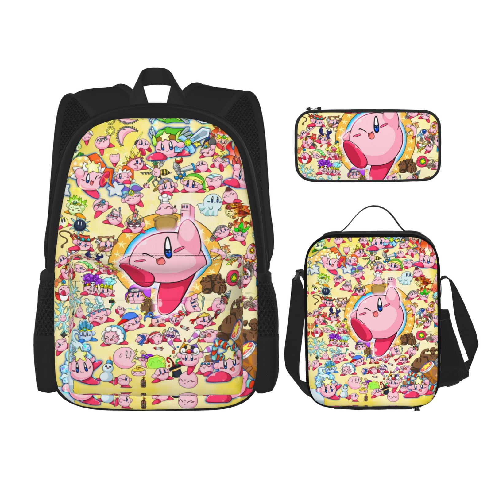 Kirby Backpack Set 3-Piece , bag with lunch bag & case combination for ...