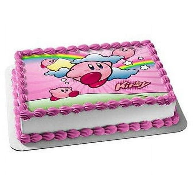 Kirby Birthday Edible Image Cake Topper For Quarter Sheet Cake By TNCT ...