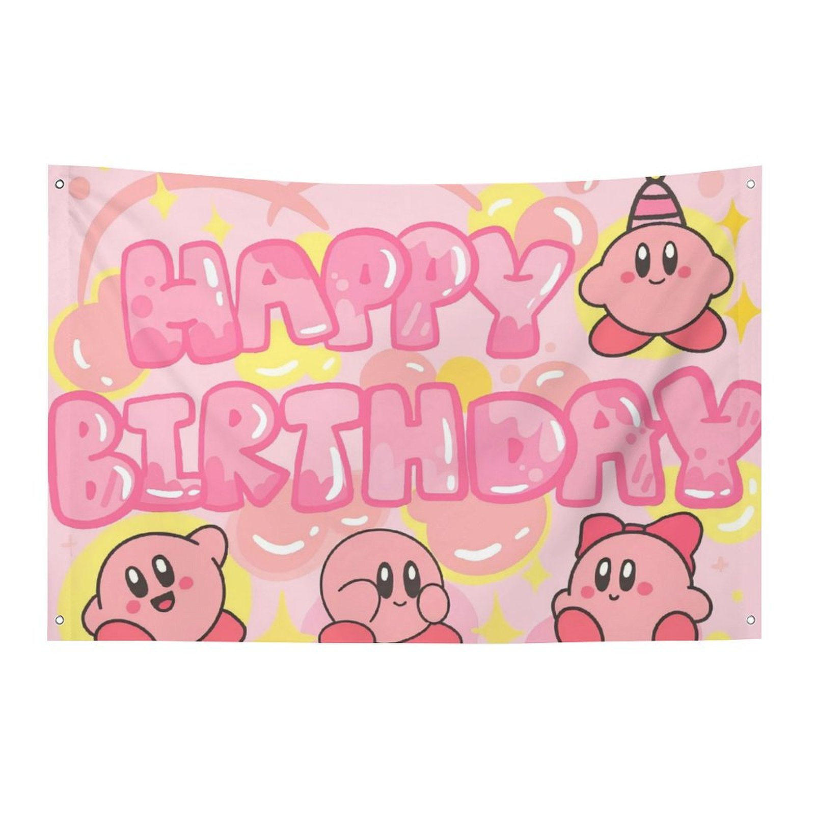 Kirby Birthday Flag Banner Funny Poster Wall Flag College Dorm Room ...