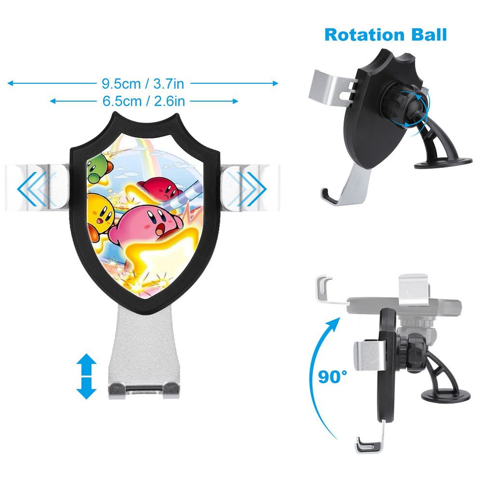 Kirby Car Phone Mount Phone Holders Metal Hook Clip Air Vent Cell Phone ...