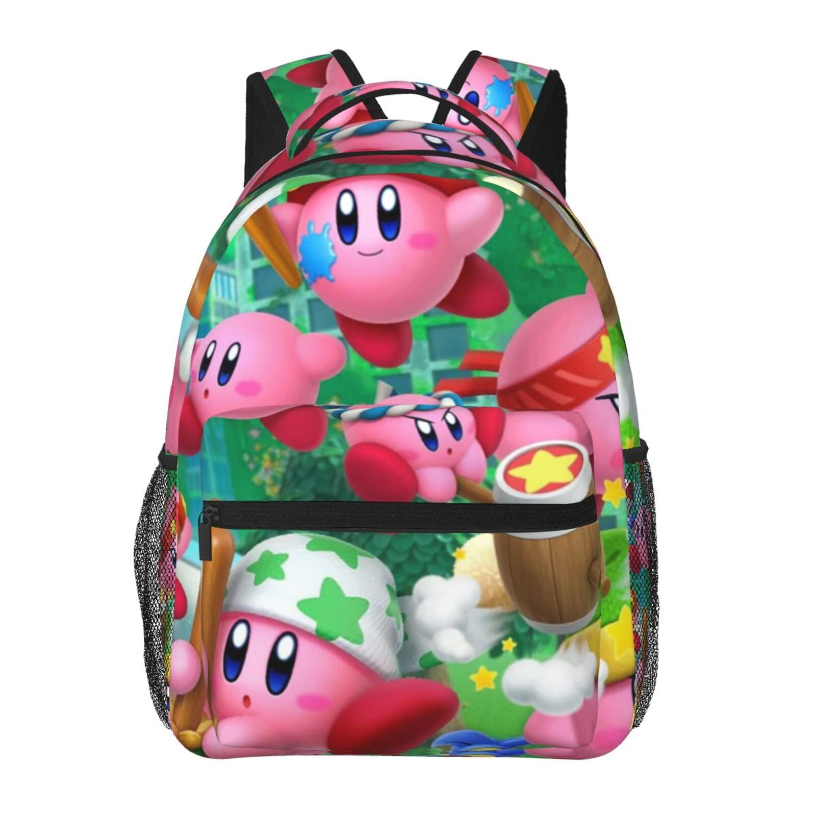 Kirby Cartoon Backpack Shoulders Laptop Daypack Student School Bag ...