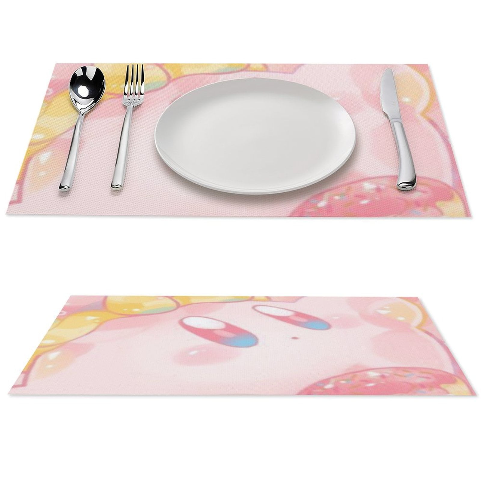 Kirby Cartoon placemats are suitable for indoor dining table mats 4 PCS ...