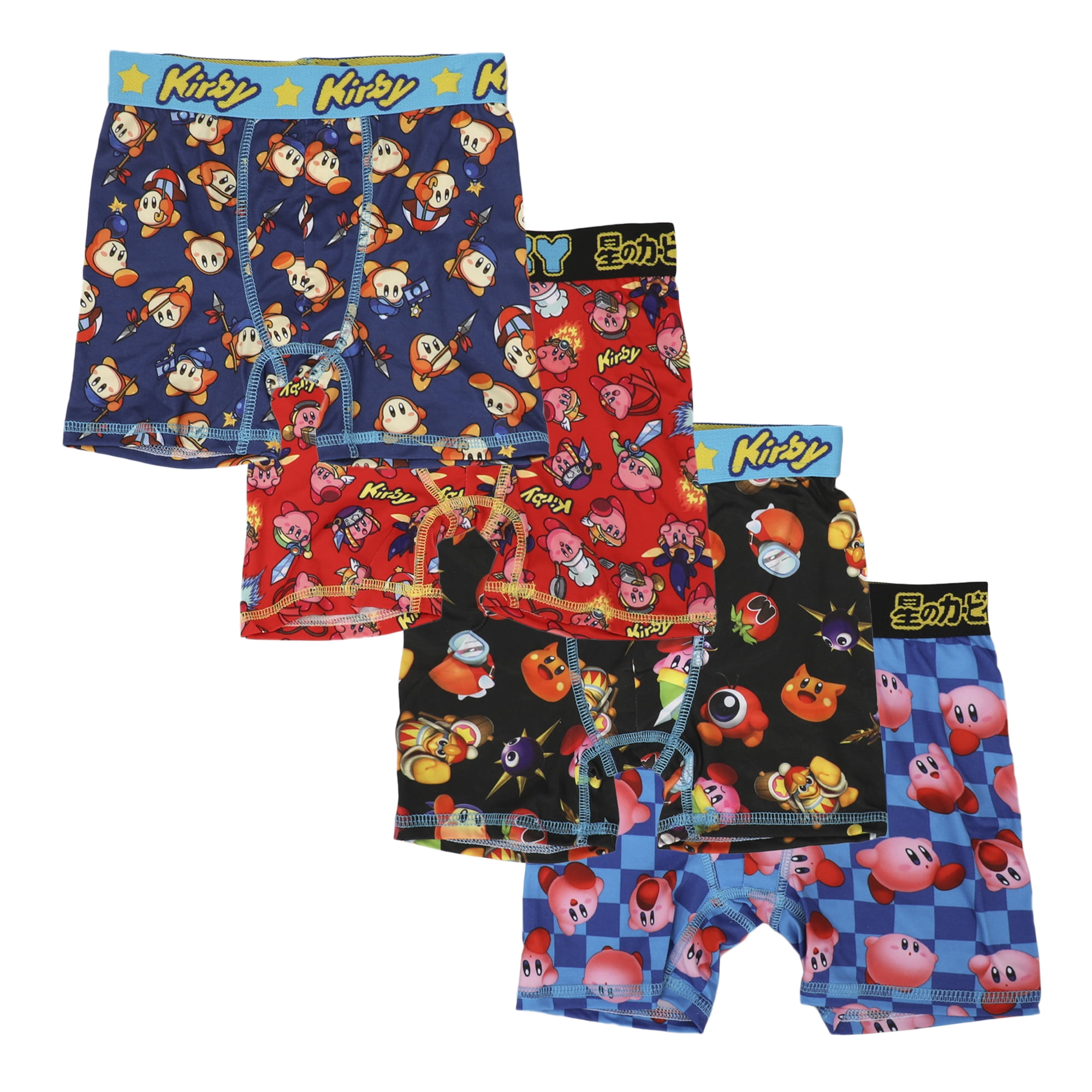 Bioworld Kirby Characters & Power Ups 4-Pack Boy's Boxer Briefs ...