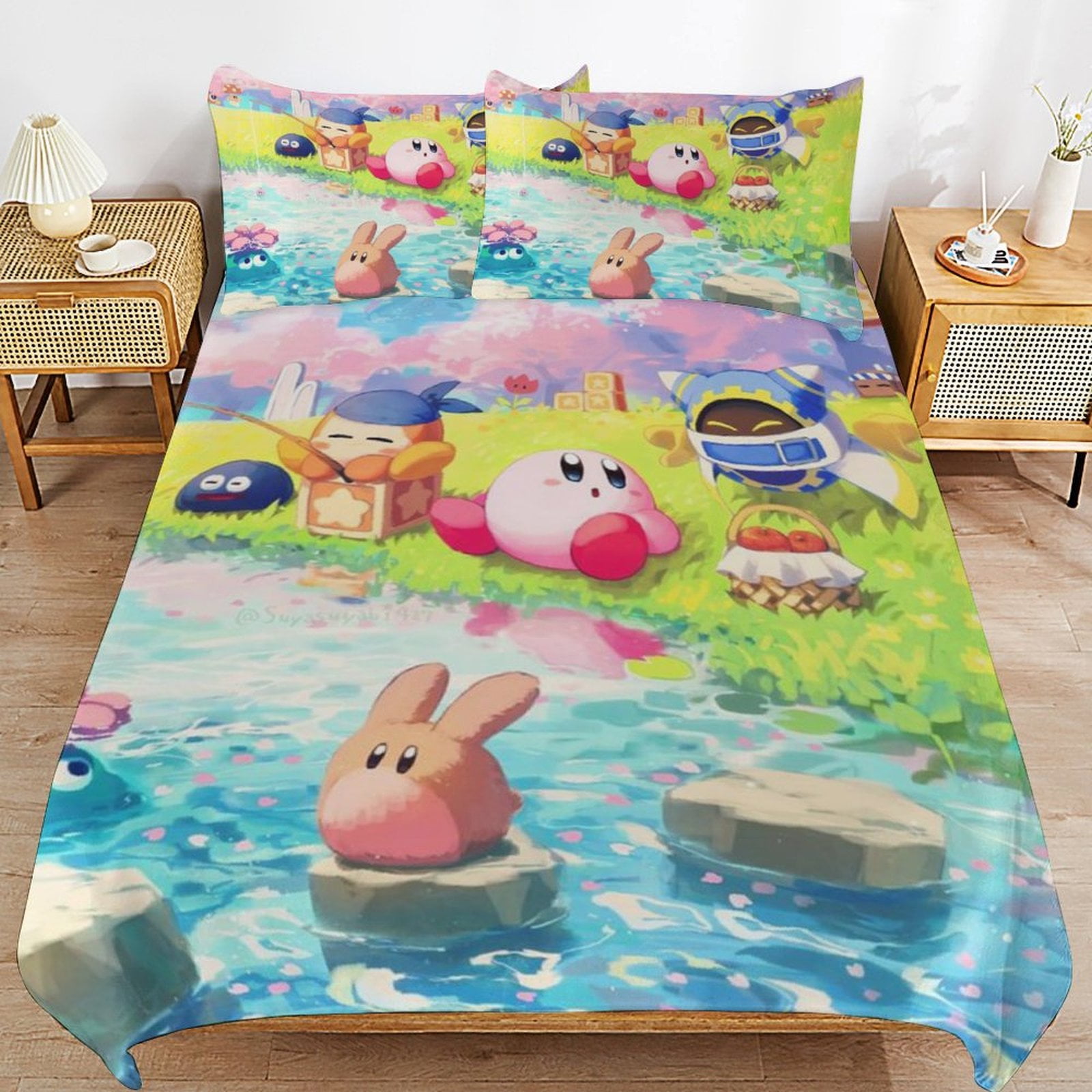 Kirby Comforter Set 3 Pieces Quilt Cover Set Soft Bedding Sets for All ...