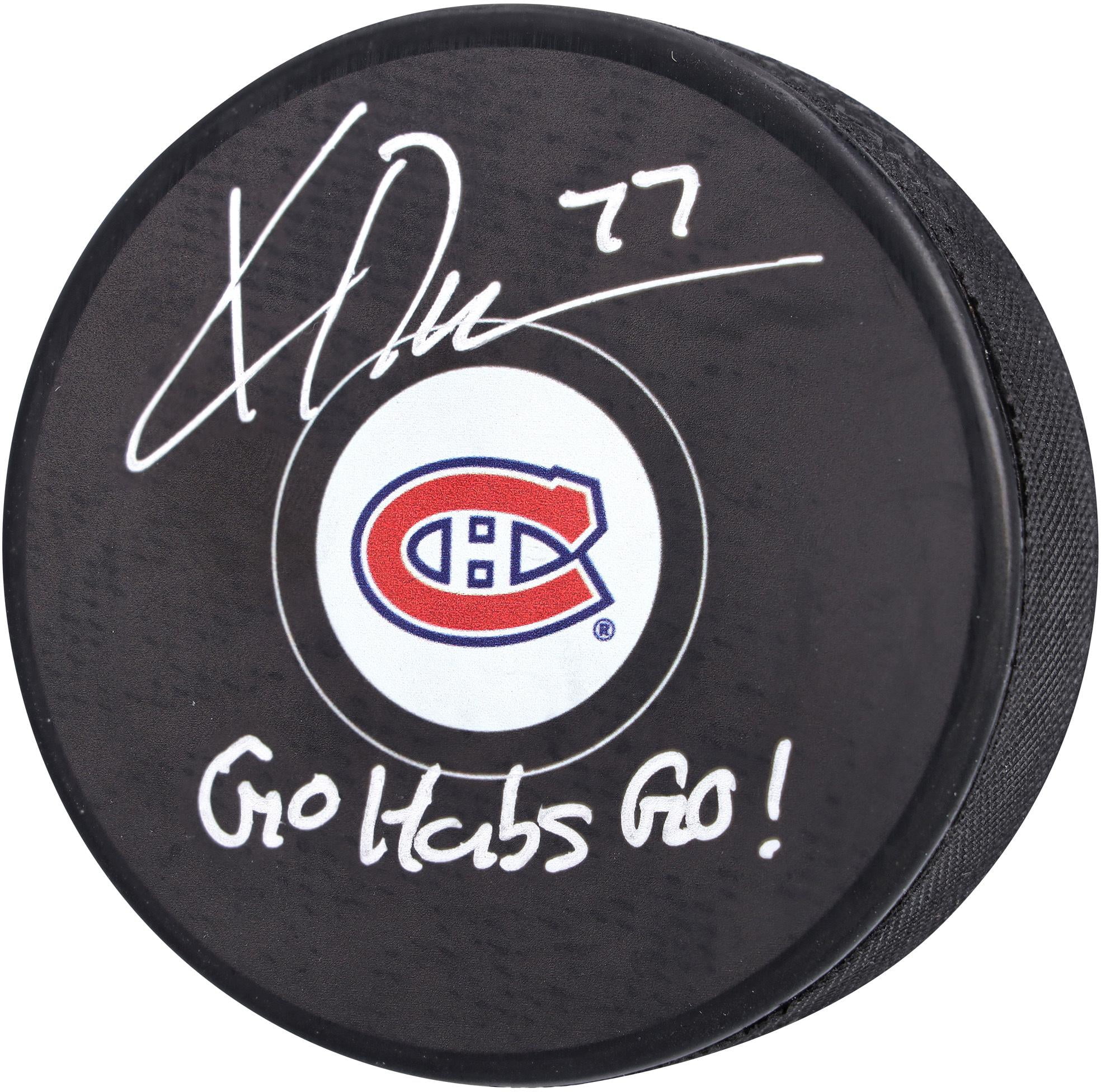 Kirby Dach Montreal Canadiens Autographed Hockey Puck with "Go Habs Go ...