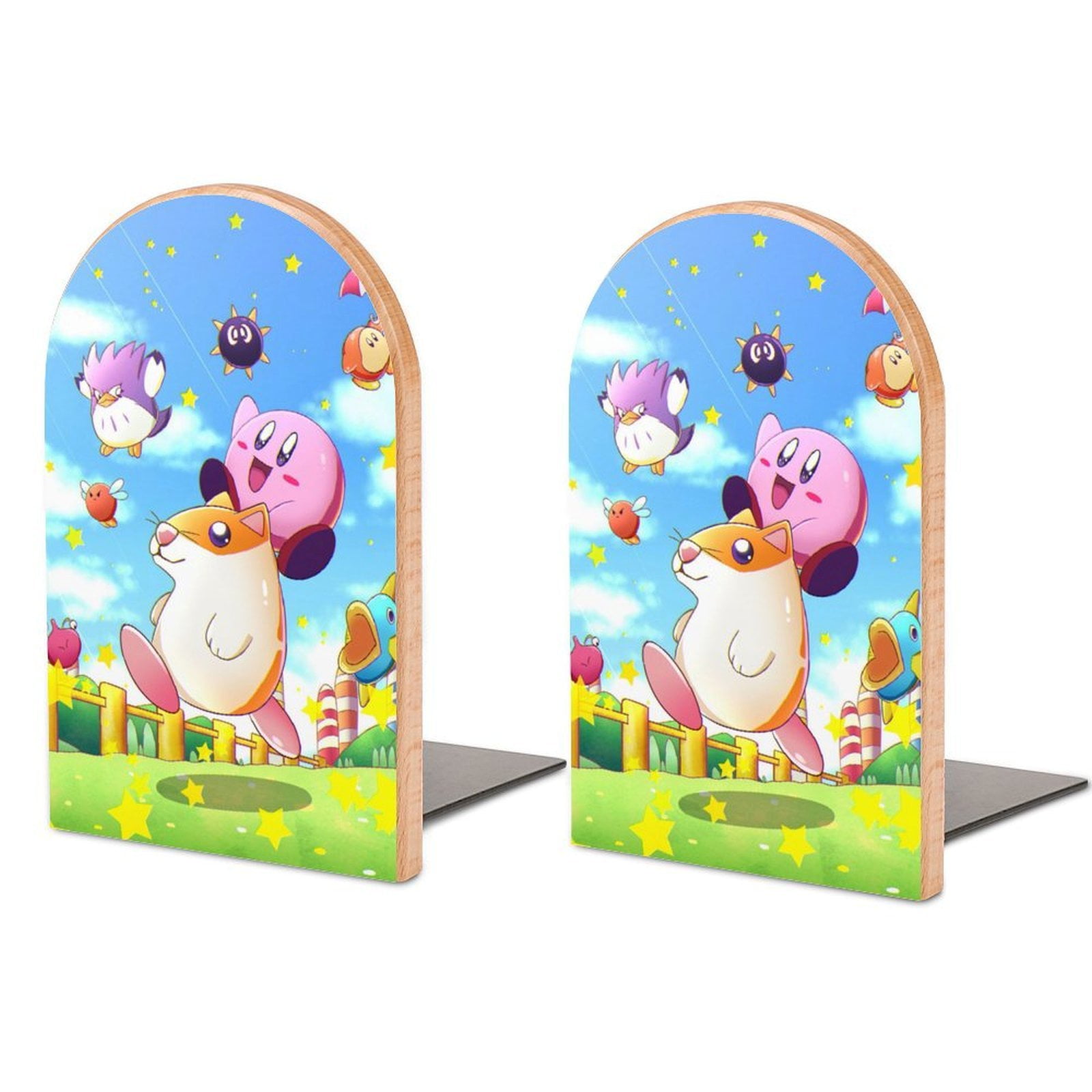 Kirby Dreamland Game Bookends Wood Book Divider Decor Shelves Non-Skid ...