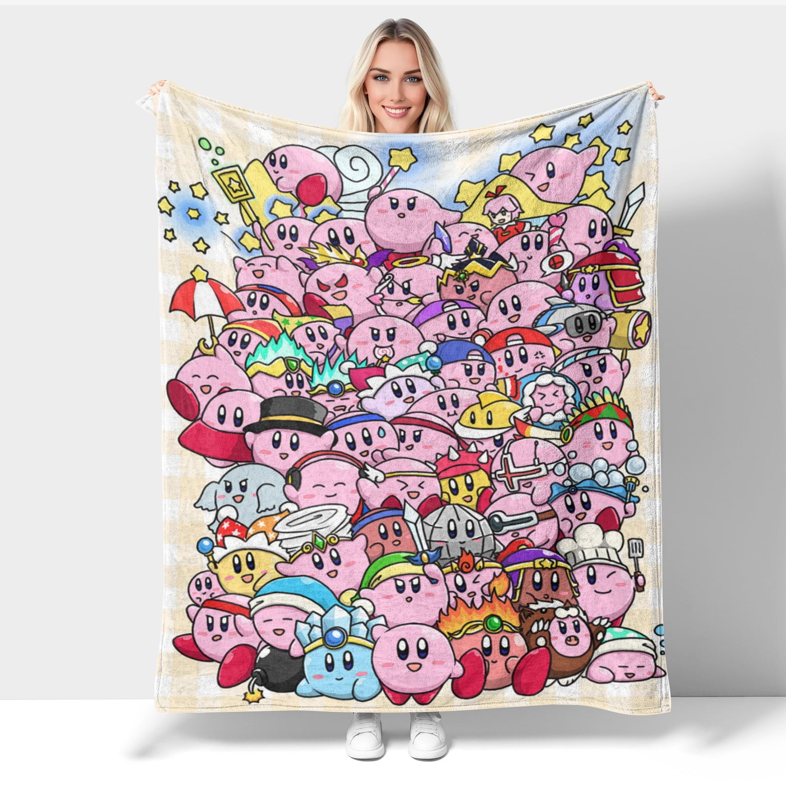 Kirby Fleece Blanket Throw Blankets for Car Office Couch Sofa Bed,Super ...