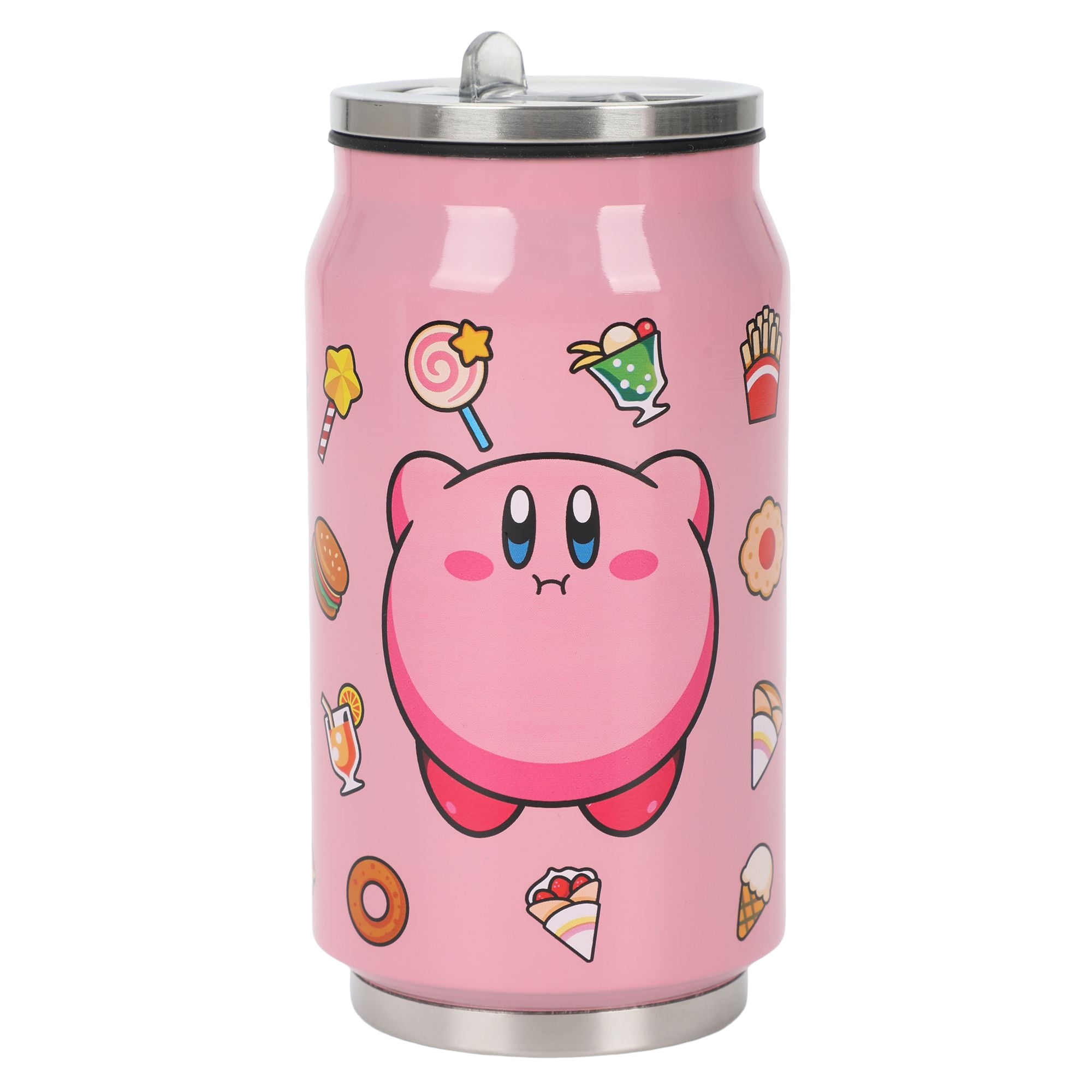 Kirby Food Icons 10 Oz Stainless Steel Pink Travel Soda Can - Walmart.com