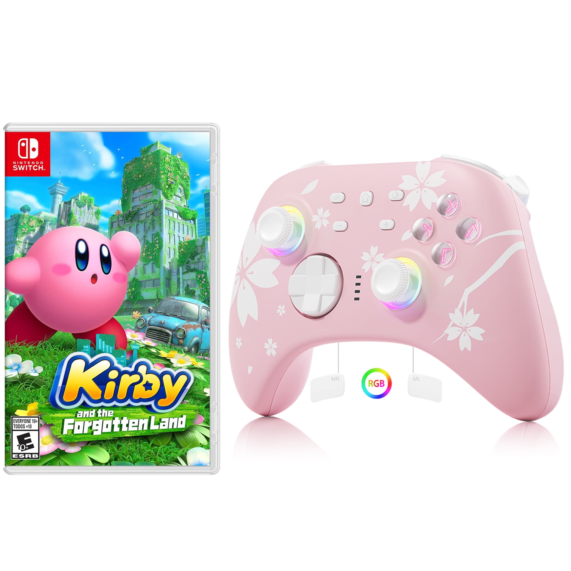 Kirby and the Forgotten Land Game Disc and Upgraded Switch Pro ...