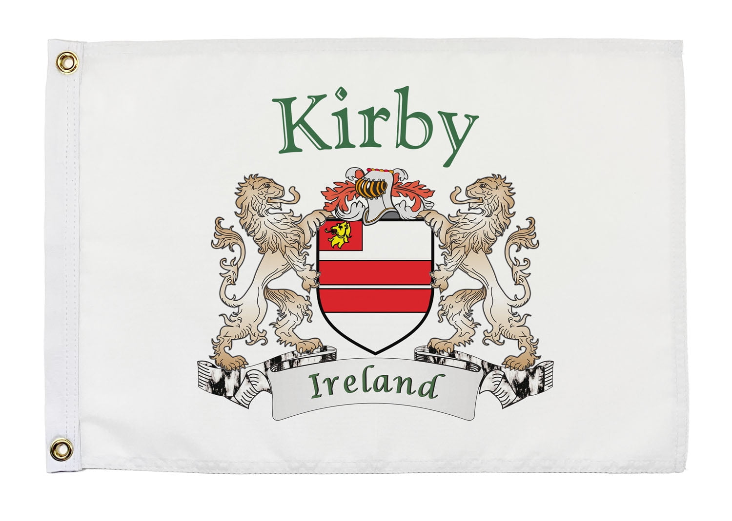 Kirby Irish Coat of Arms Small White Flag - 16"x10.5" inches - Walmart.com