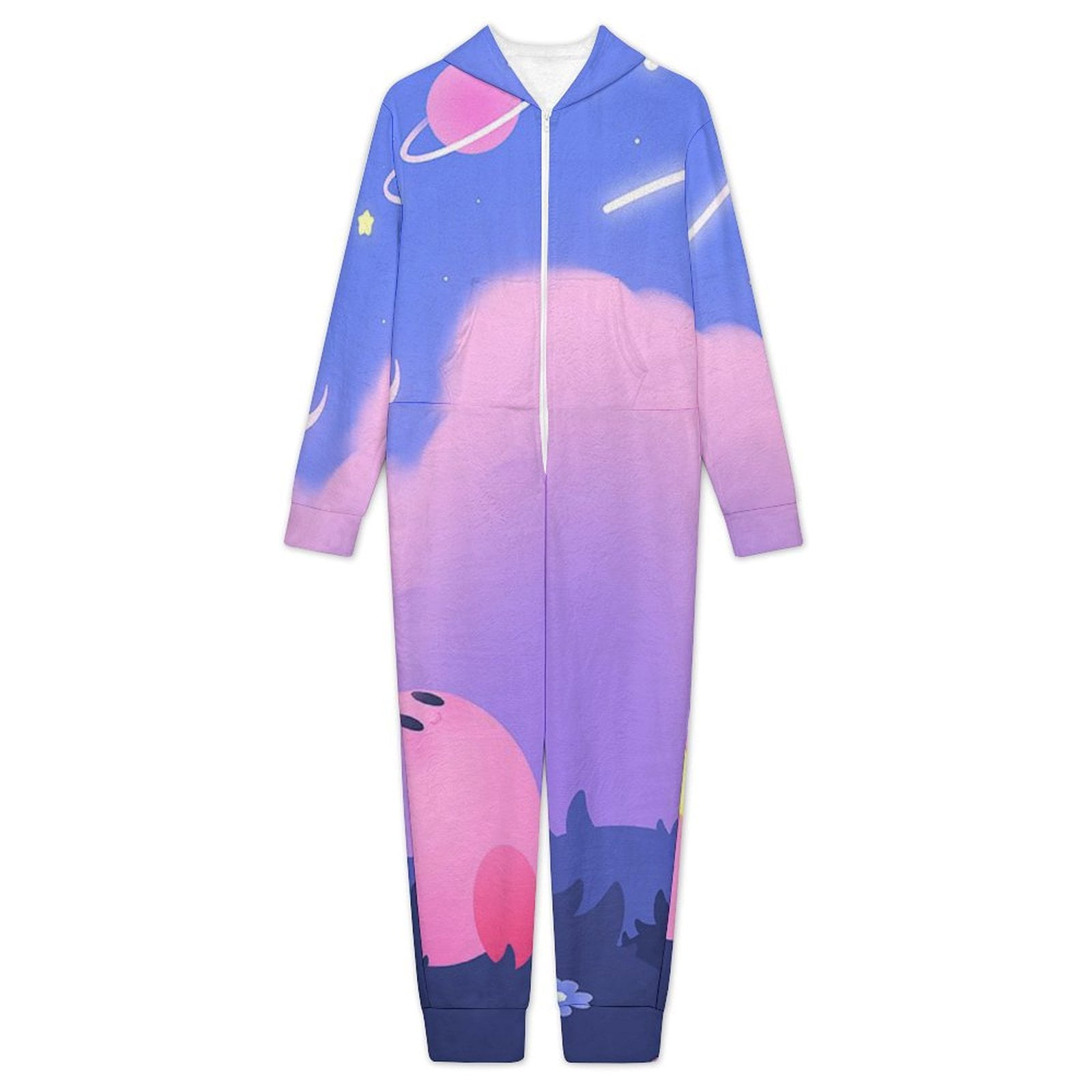Kirby Kids Cartoon One-piece Pajamas Winter Warm Home Pajamas for Girl ...