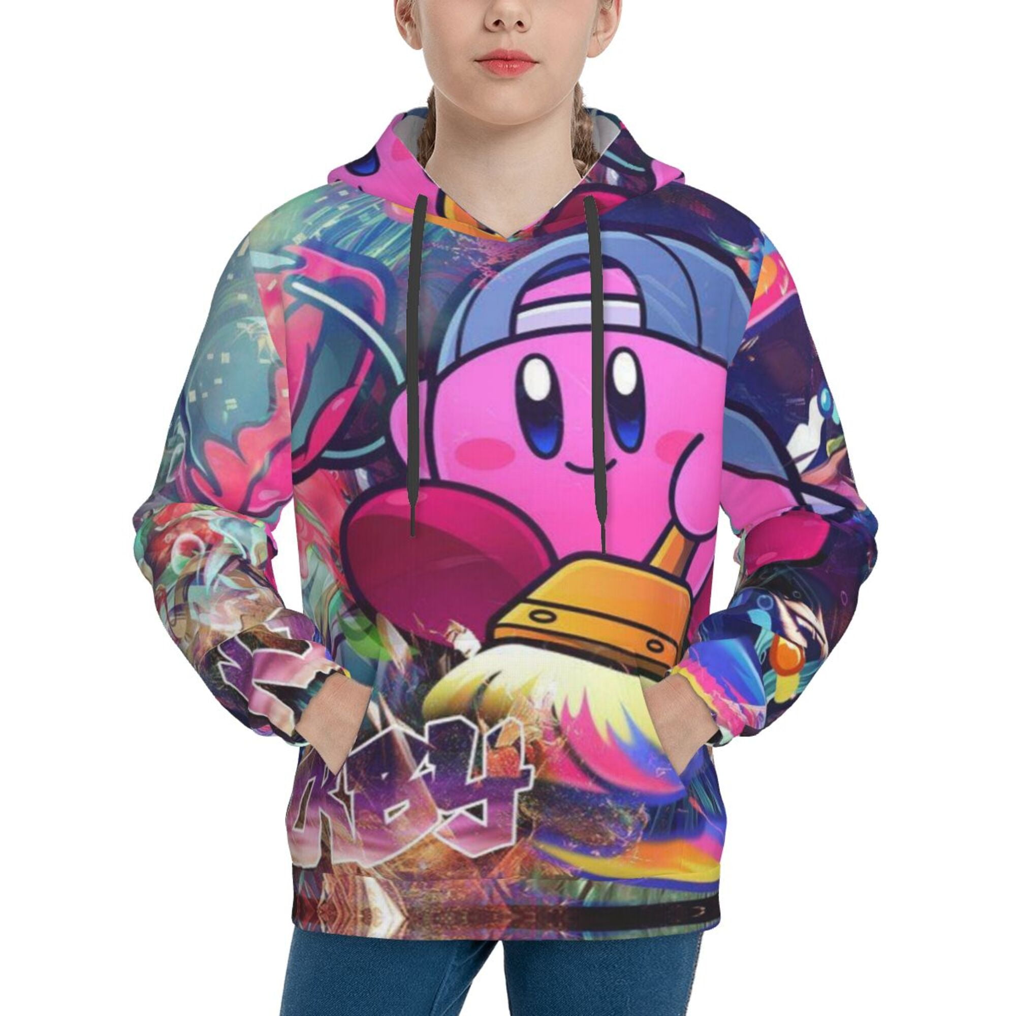 Kirby Kids' Hoodie 3d Print Sweatshirt Soft Pullover Hooded With Big Pockets Fans Gifts For Boys ...