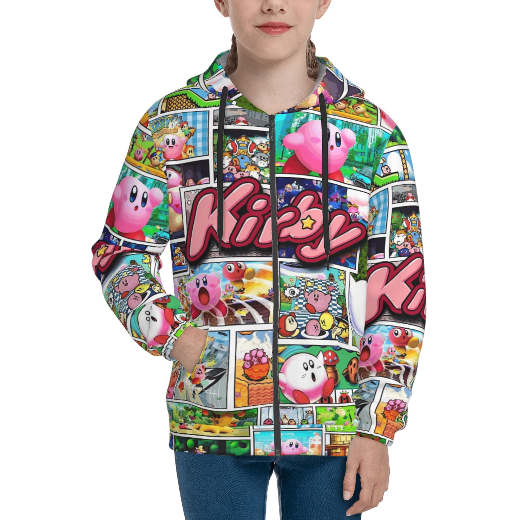 Kirby Kids Zip Up Hoodies for Boys Girls 6-16 Hooded Sweatshirt with ...