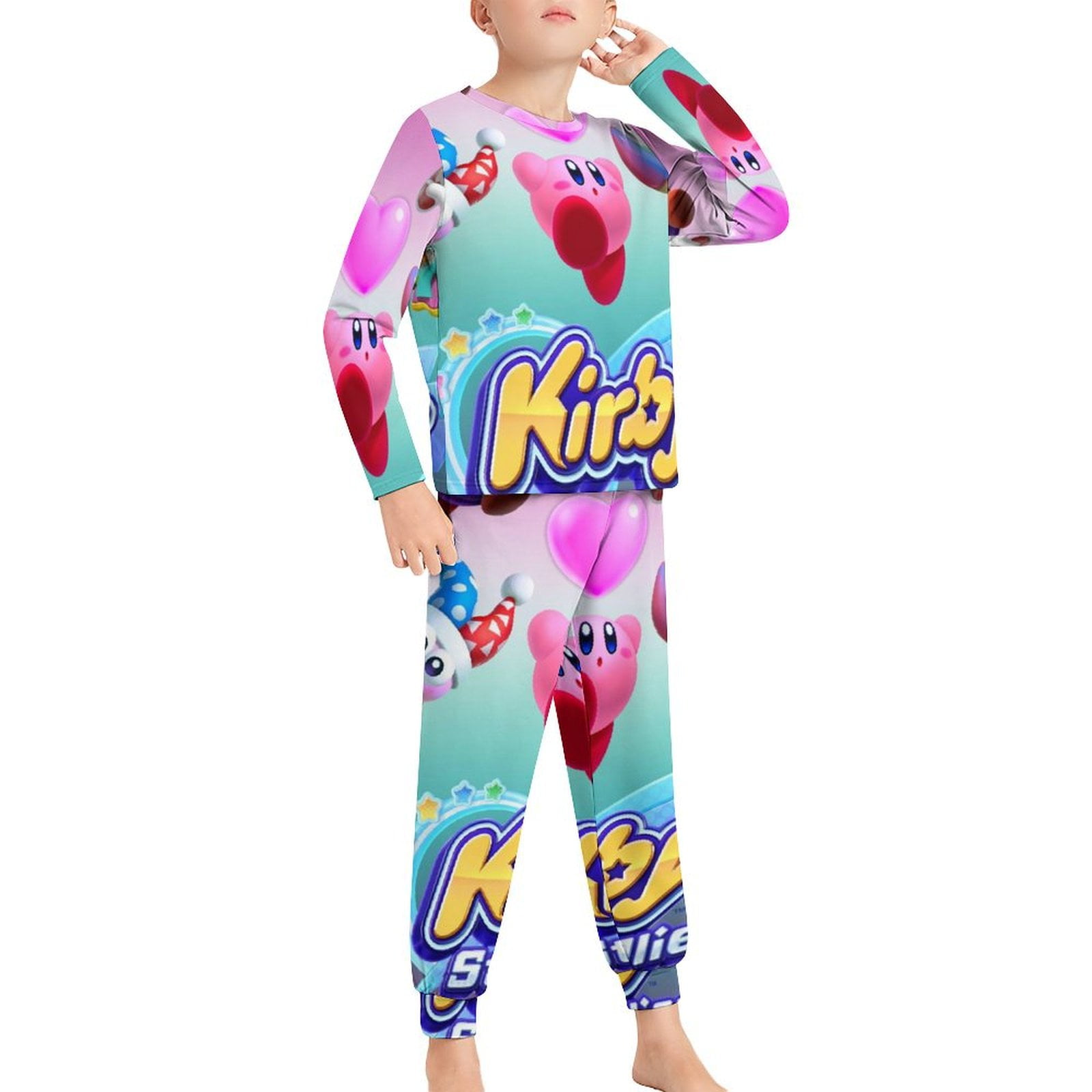 Kirby Little Big Bo-ys Gi-rls Pajamas Set Long Sleeve Ki-ds PJs ...