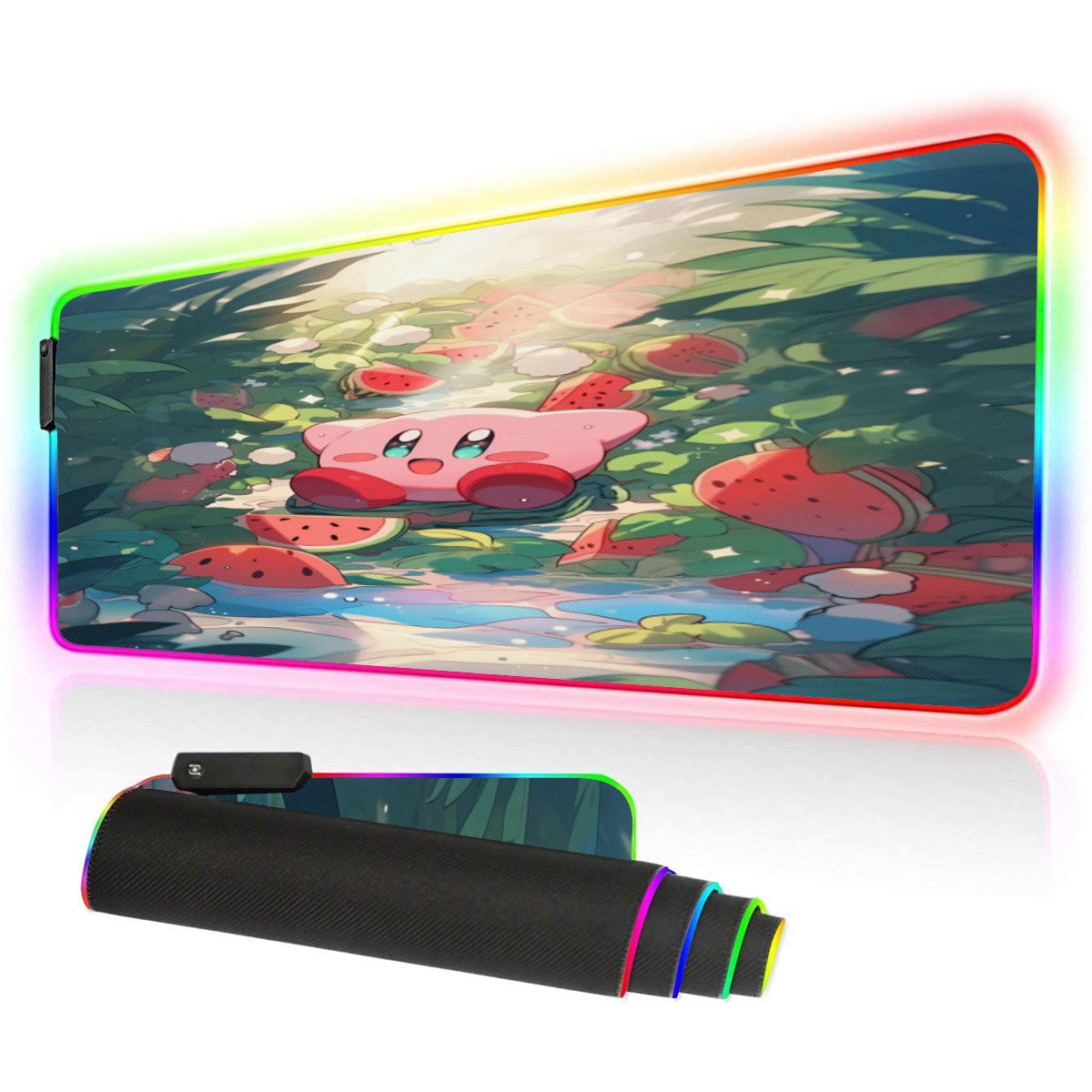 Kirby Luminous mouse pad, large mouse pad with Led lights, non-slip ...