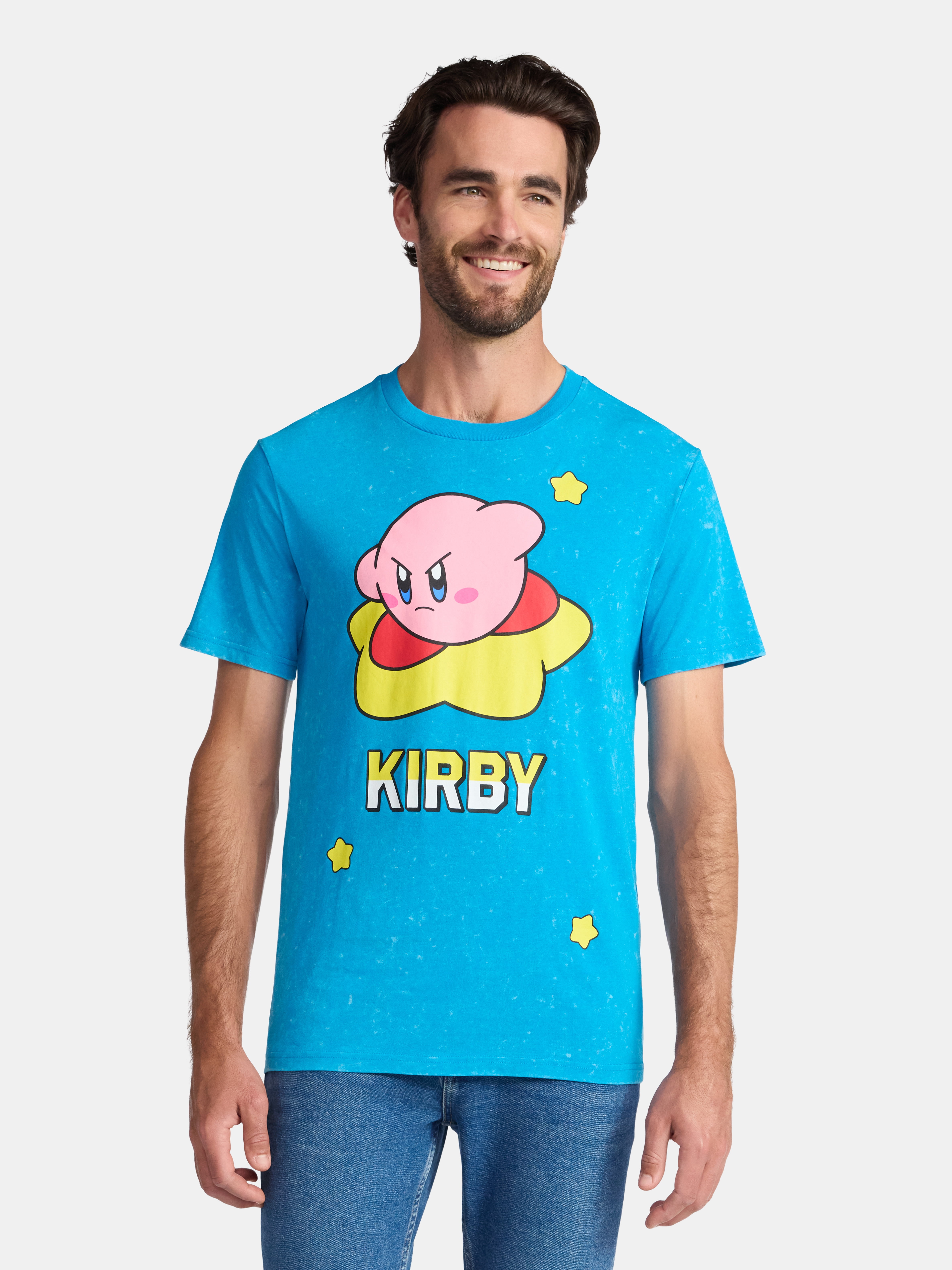 Kirby Men's and Big Men's Flying Star Graphic Tee with Short Sleeves ...