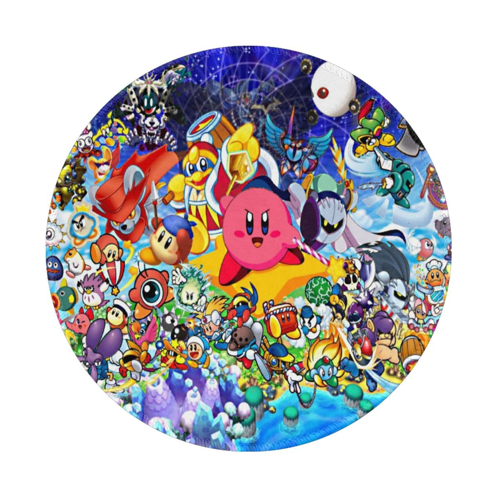 Kirby Mouse Pad Gaming Round Cartoon Desk Mat Non-Slip Rubber for ...