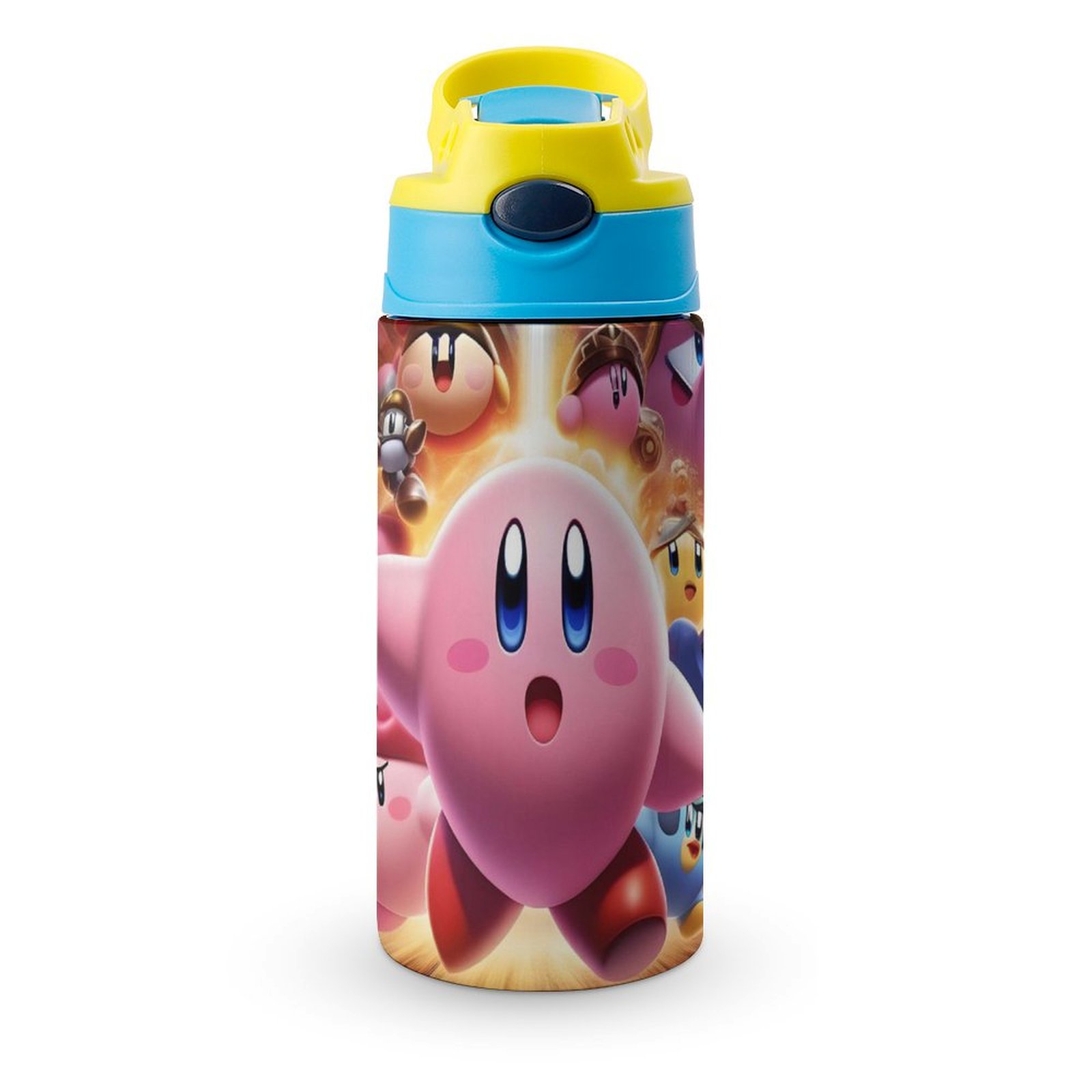 Kirby Movie Cartoon Kid's Insulated Water Bottle With Straw Vacuum ...