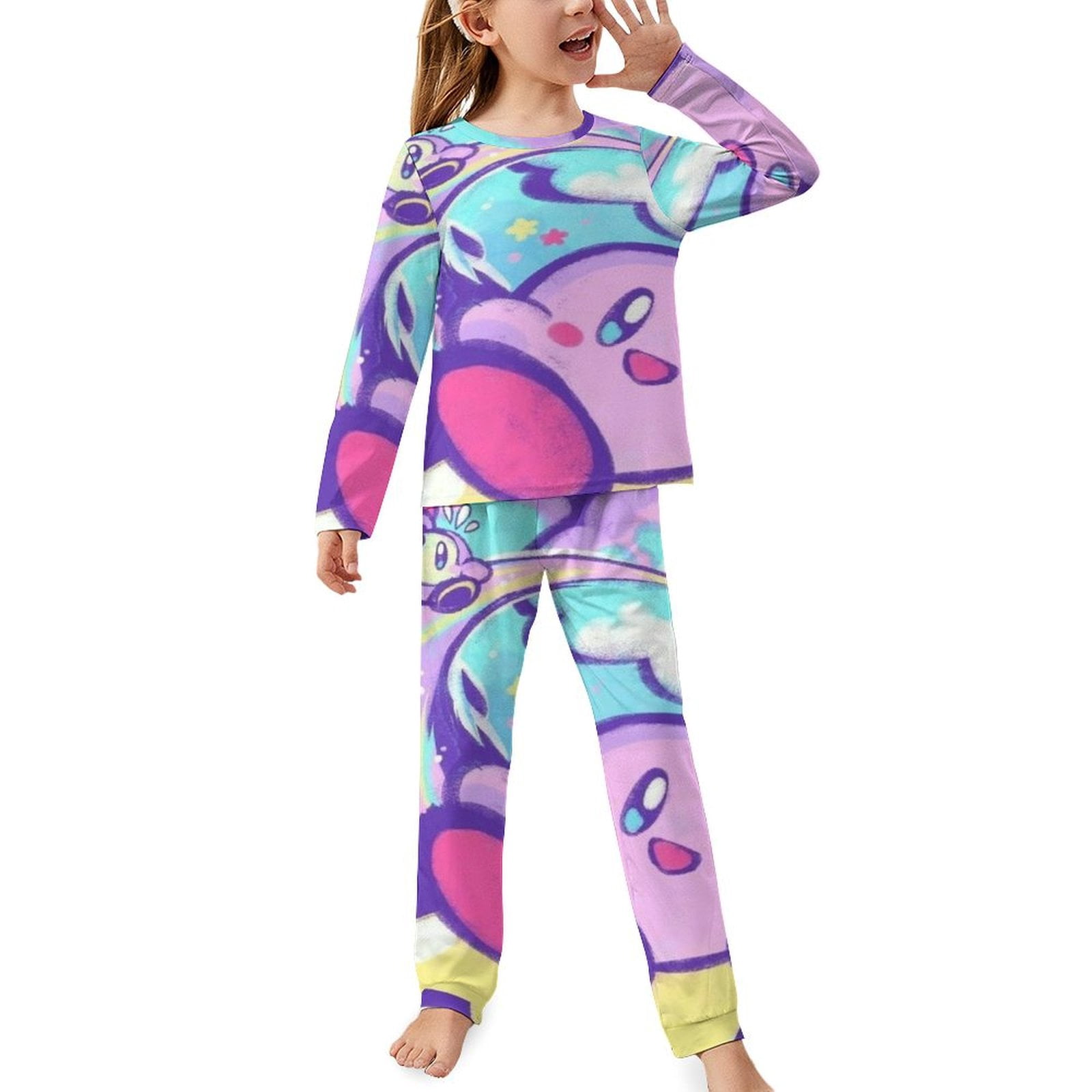 Kirby Pajamas Set for Gils Boys Kids Cute PJ Sets Kirby Merch - Walmart.com
