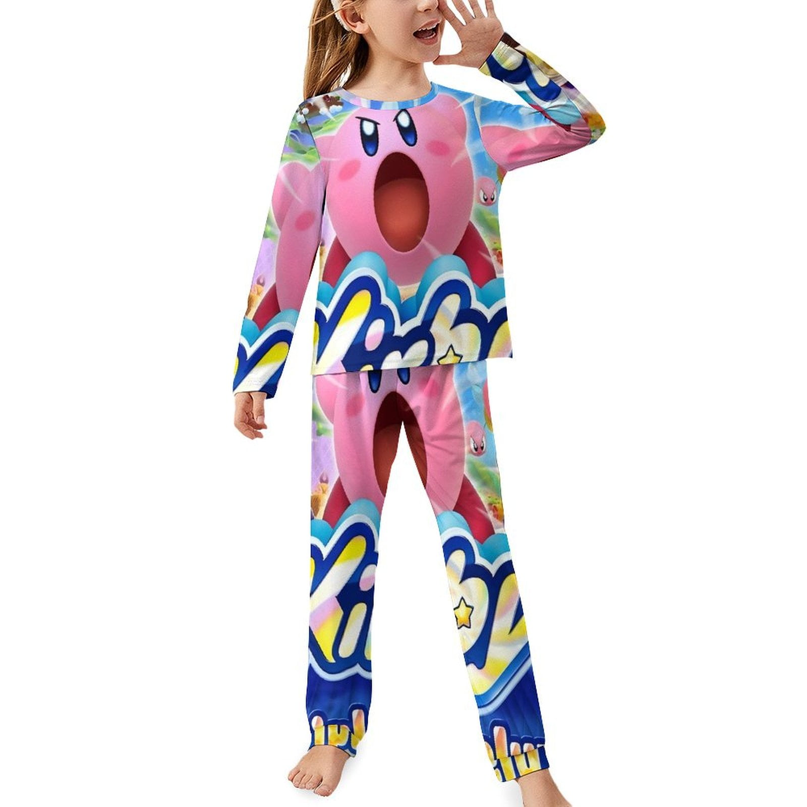 Kirby Pajamas Set for Gils Boys Kids Cute PJ Sets Kirby Merch - Walmart.com
