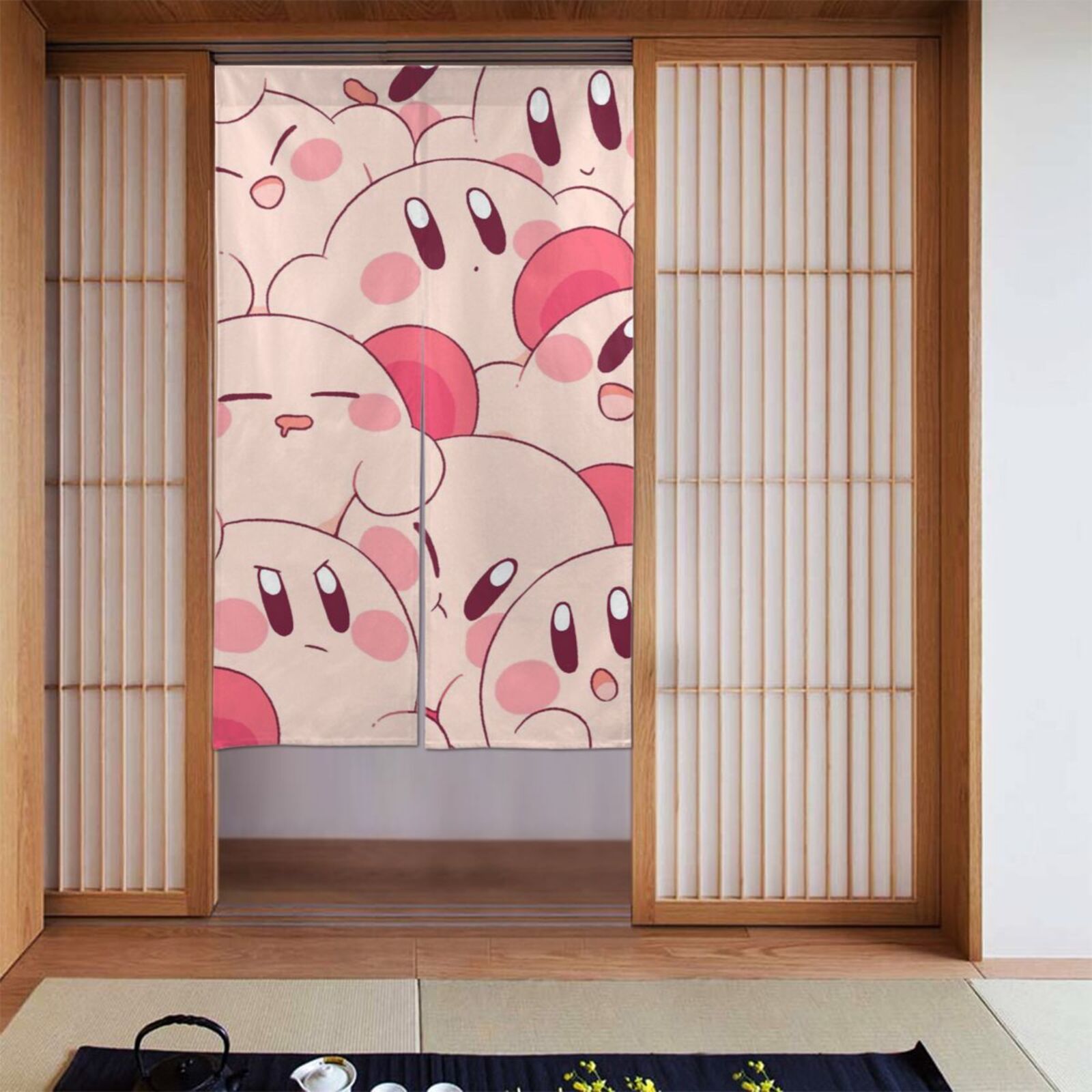 Kirby Poster Door Curtain Drape Split Doorway Curtain Room Window ...