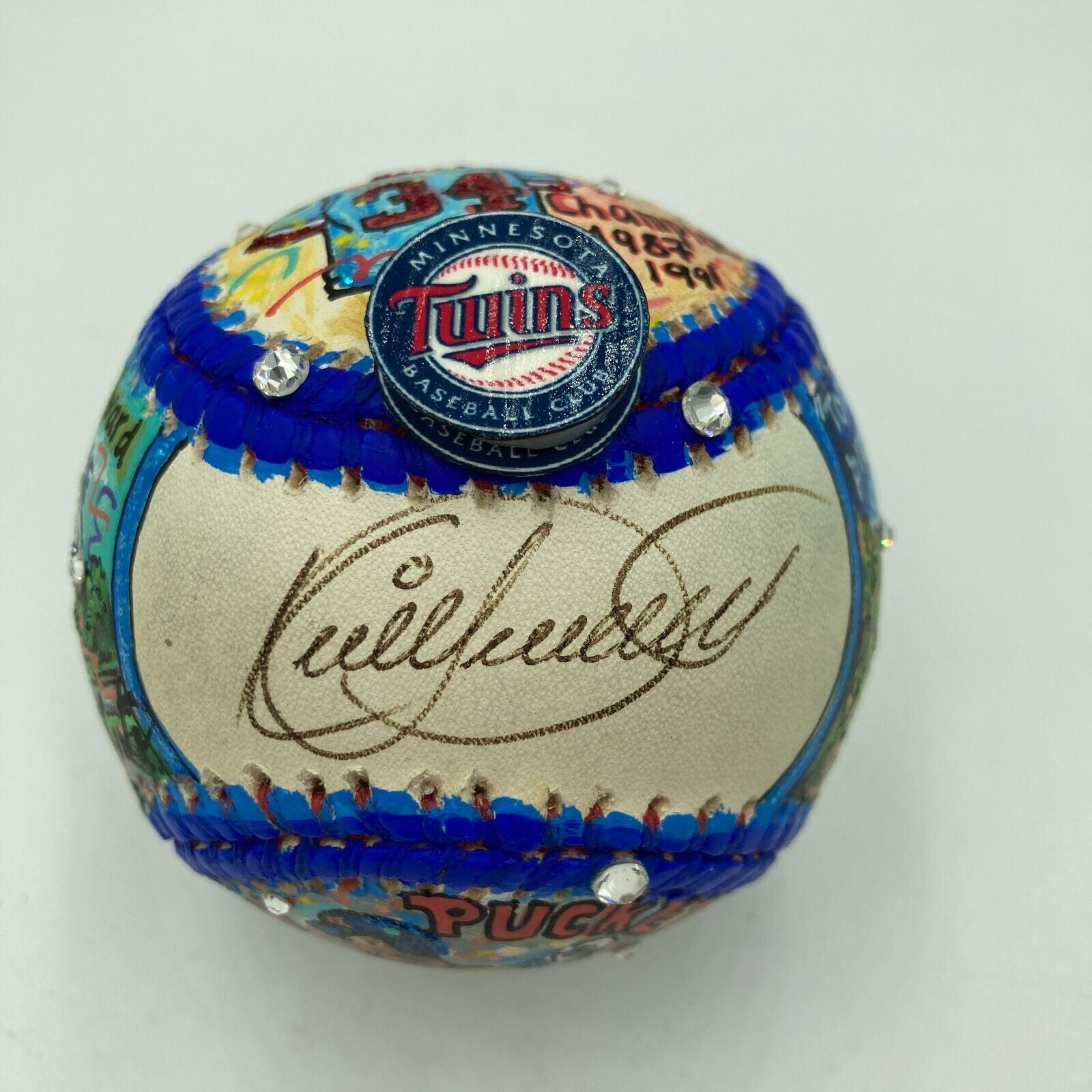 Kirby Puckett Signed Charles Fazzino Hand Painted Pop Art Baseball JSA ...