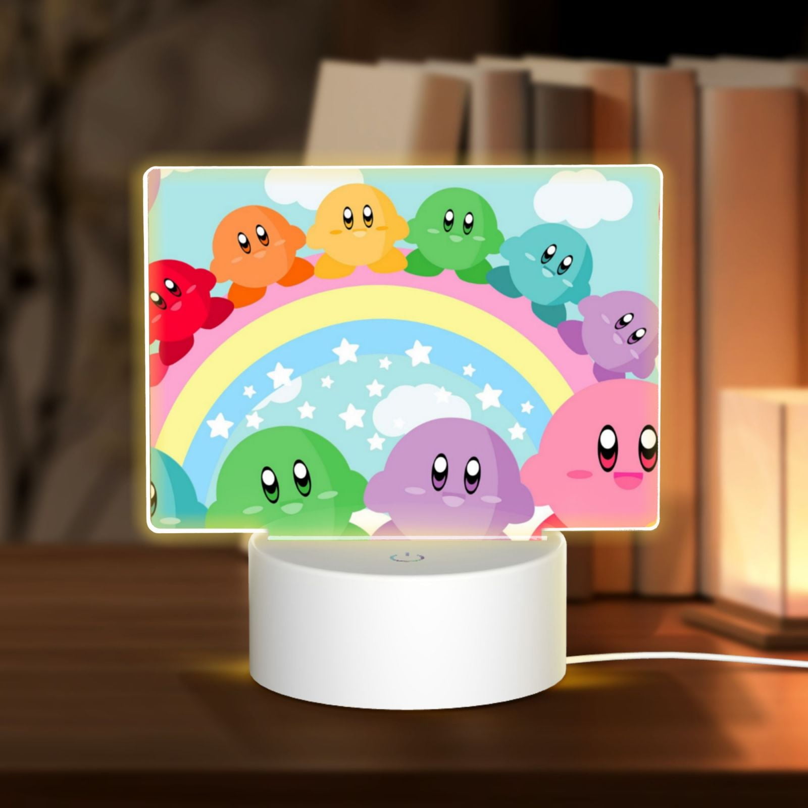 Kirby Rainbow Rectangular Acrylic Night Light Adjustable 3 Light Modes ...
