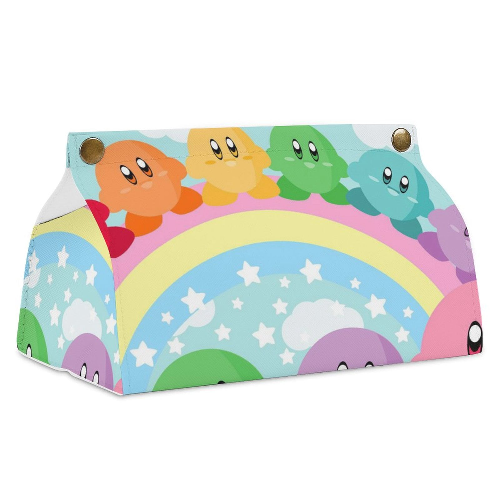 Kirby Rainbow Tissue Box Cover PU Tissue Paper Case Pouch Holder Bag ...
