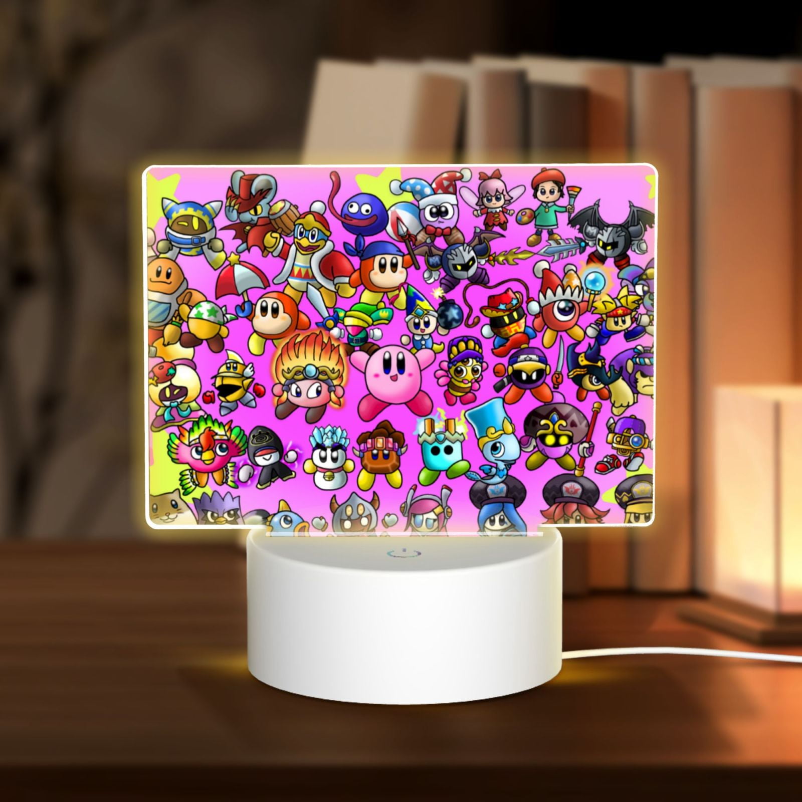 Kirby Star Allies Game Rectangular Acrylic Night Light Adjustable 3 ...