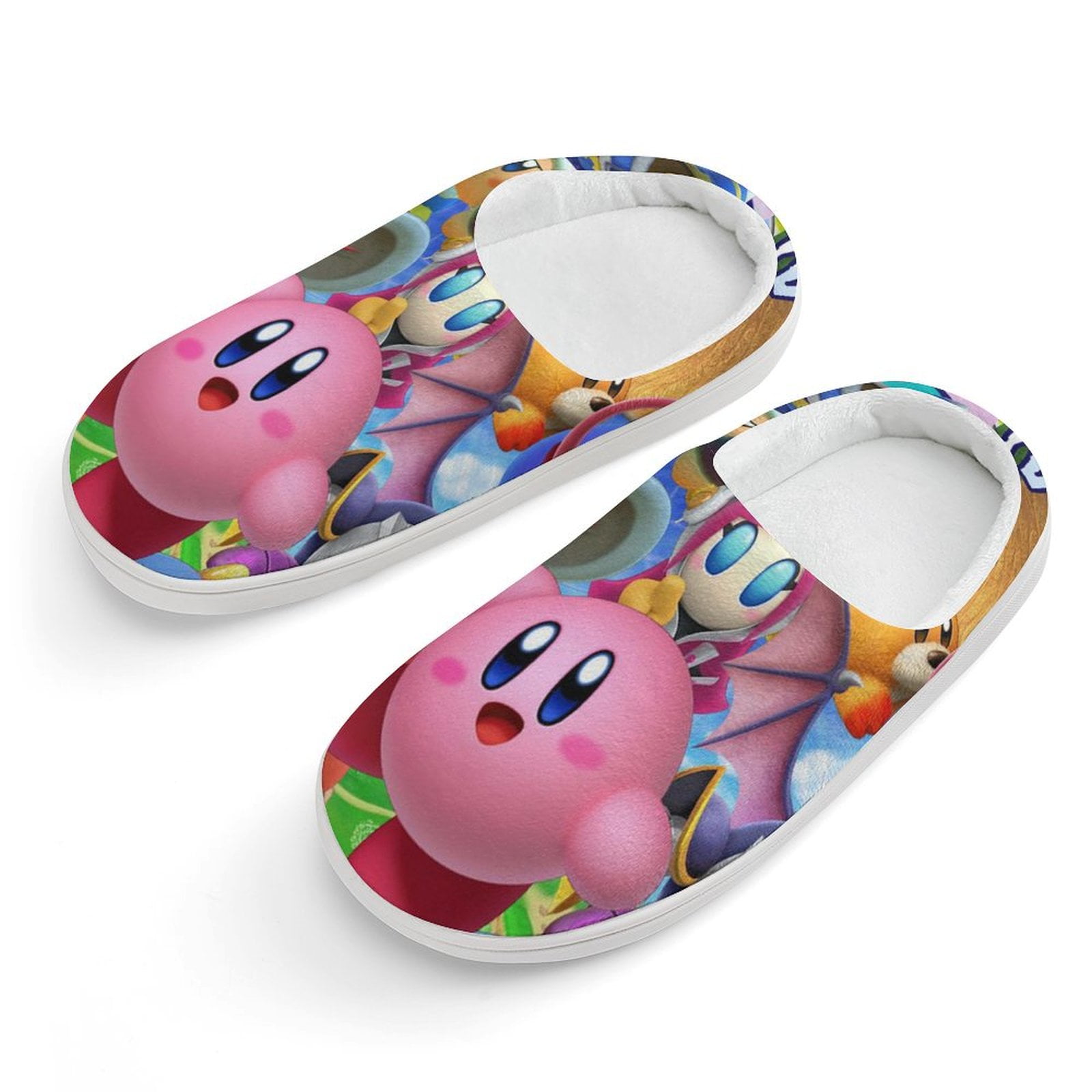 Kirby Star Allies Soft Plush Slippers for Boys Girls Winter Warm Cotton ...