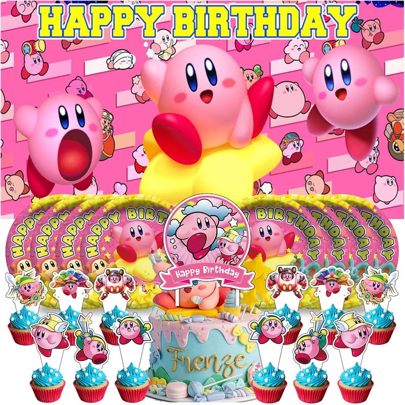 Kirby Star Decor Plates Party Supplies Decorations Backdrop Background ...