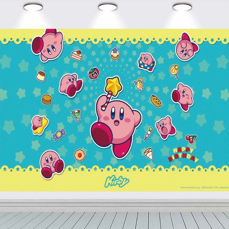 Kirby Star Party Supplies Background Backdrop Taspestry Banner Poster ...