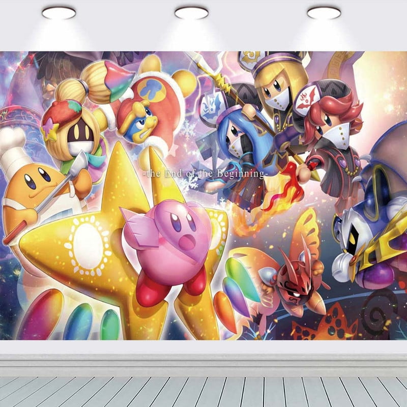 Kirby Star Party Supplies Taspestry Poster Banner Backdrop Background ...