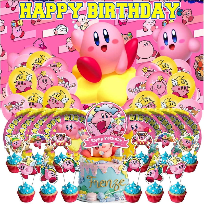 Kirby Star Plates Balloons Party Supplies Decor Backdrop Cake Topper ...