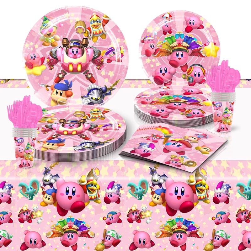 Kirby Star Tableware Set Cups Kit Birthday Plates Party Supplies ...